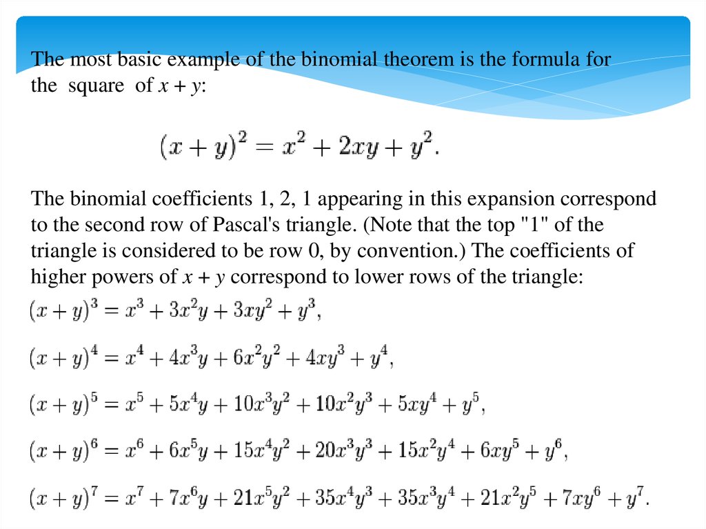 In Elementary Algebra The Binomial Online Presentation