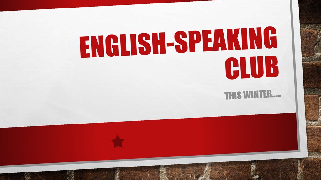 English-speaking club. Англоговорящий клуб - online presentation