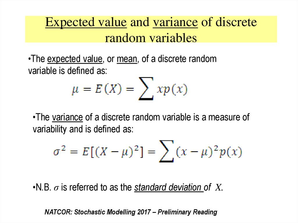 Probability Random Variables Preparatory Notes Online Presentation