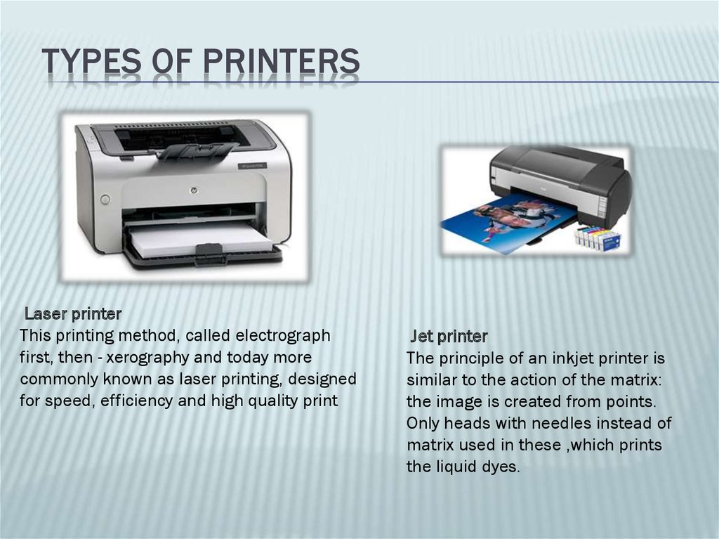 Types Of Printers Presentation