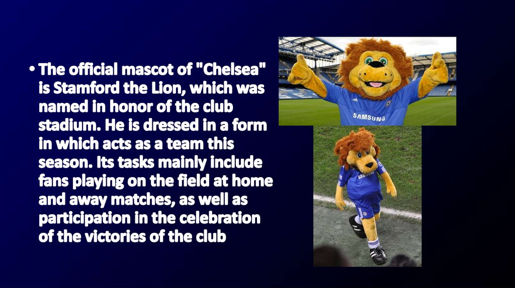 Chelsea football club - online presentation