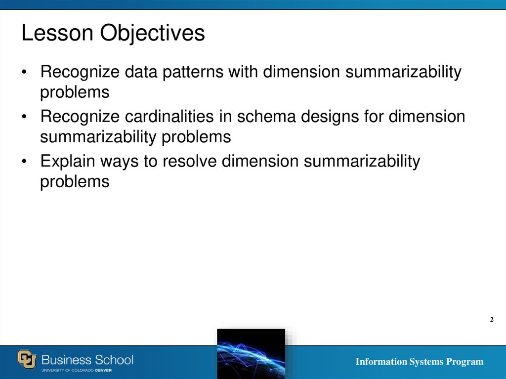 Summarizability Patterns for Dimension Tables - online presentation