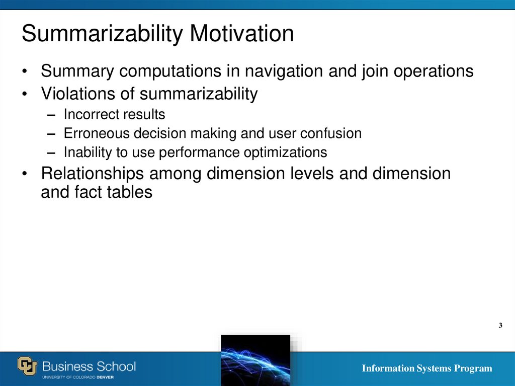 Summarizability Patterns for Dimension Tables - online presentation