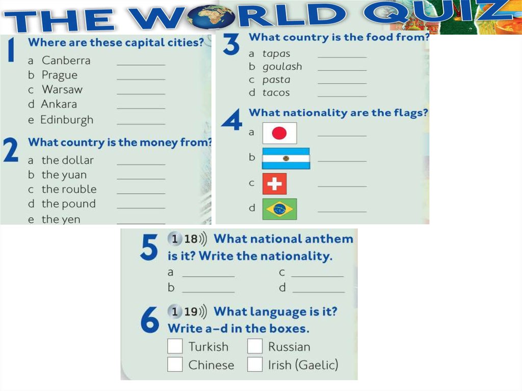 The world quiz - online presentation