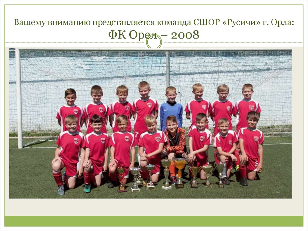Команда СШОР «Русичи» г. Орла: ФК Орел – 2008. Для спонсоров и ...